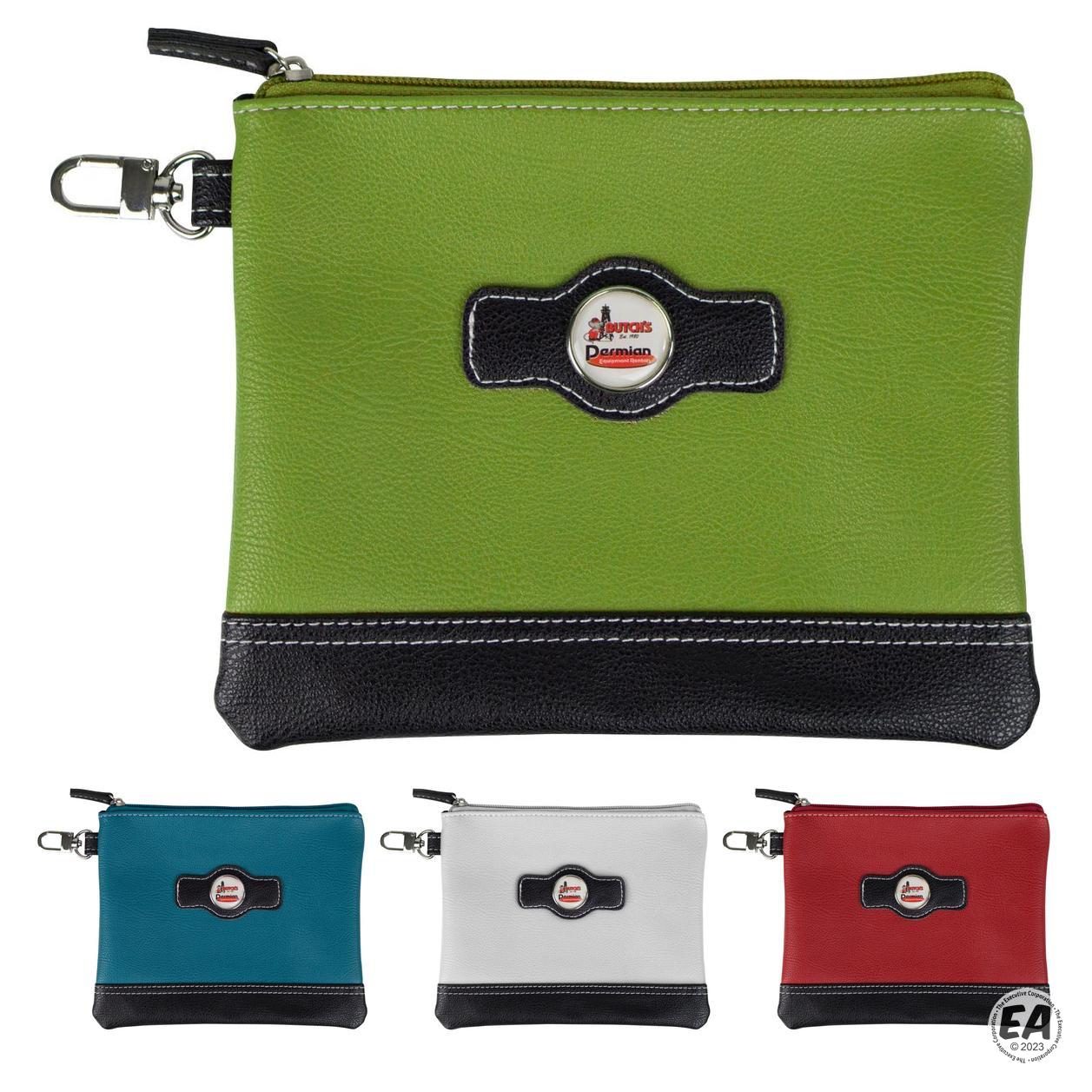 Customized Two Tone Zipper Valuables Pouch | Promotional Coin Pouches ...