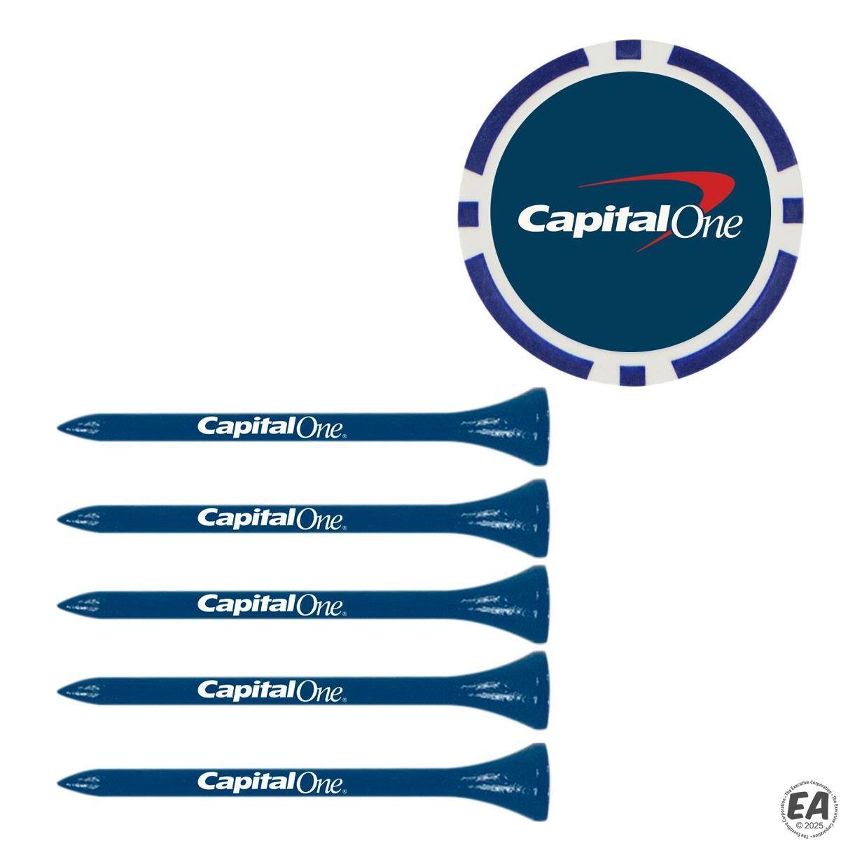 Customized Golf Tournament Kit: 5-Tees with Poker Chip Ball Marker ...