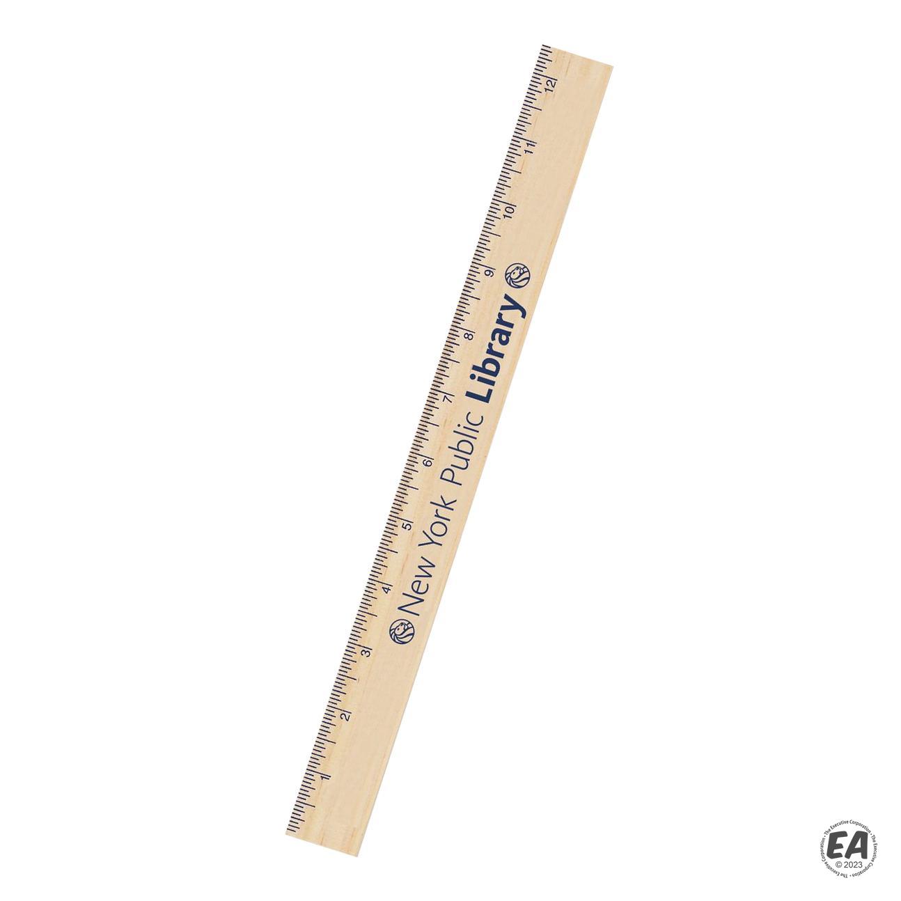 Branded 12 Natural Finish Ruler | Promotional Rulers | Customized 12 ...