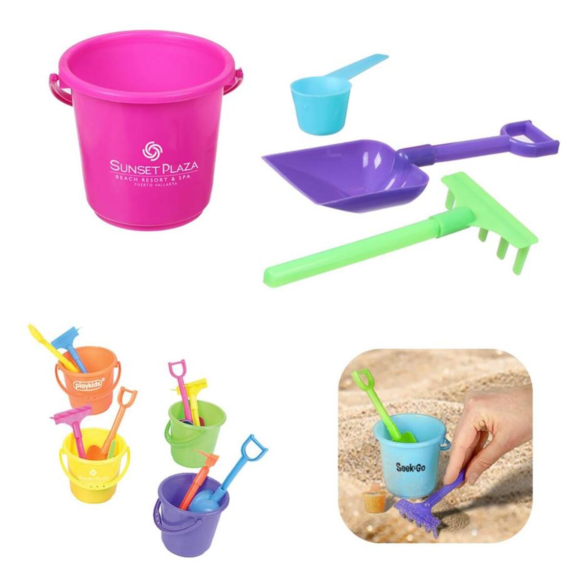 Customized Plastic Beach Bucket and Shovel Play Set with Molds ...