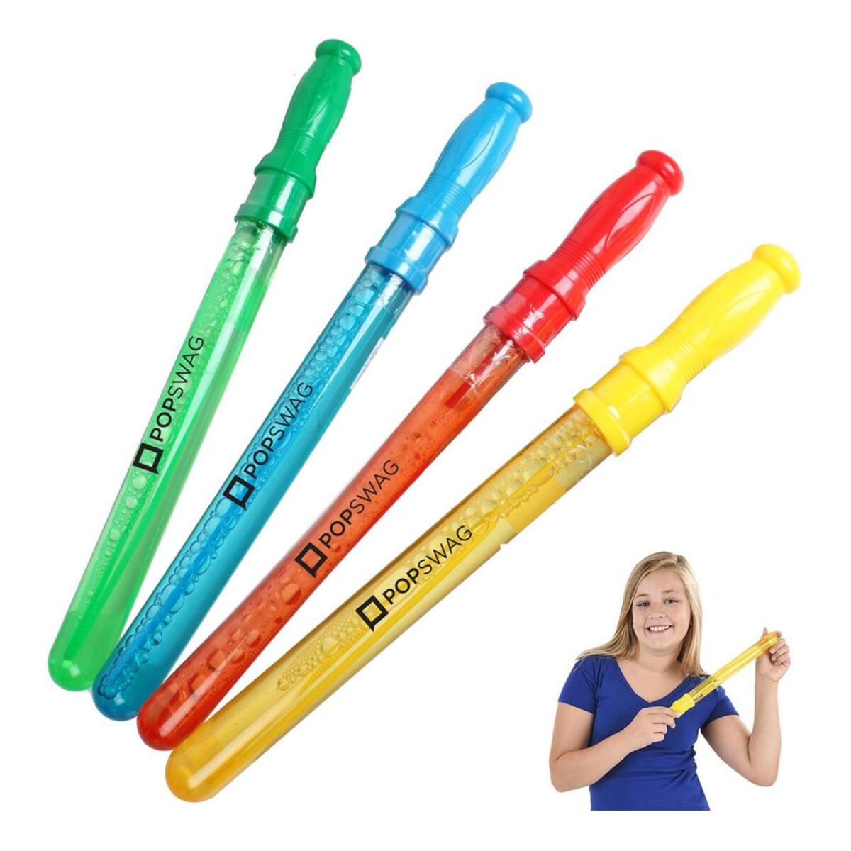 Promotional 14.5 Plastic Bubble Wand with Solution | Customized Toys ...