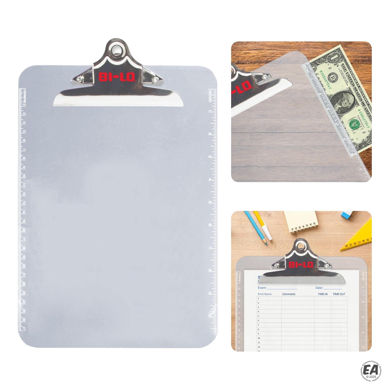 Promotional Letter Sized Transparent Plastic Clipboard | Branded ...