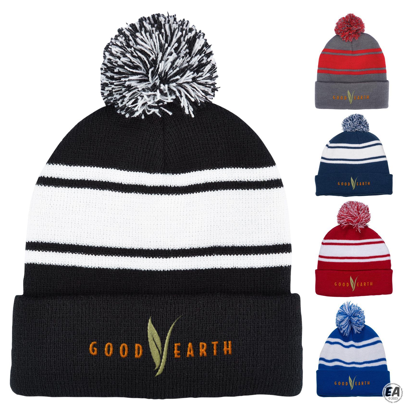 Promotional Knit Beanie with Pom Pom | Customized Beanies | Branded ...