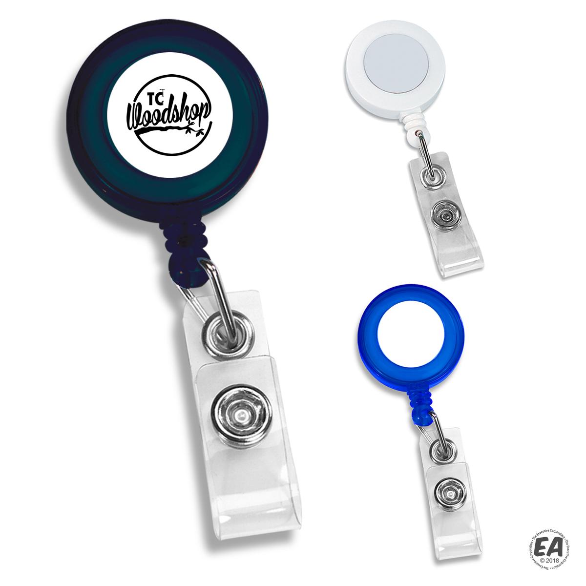 Customized Round Retract-A-Badge | Promotional Name Badge Holders ...