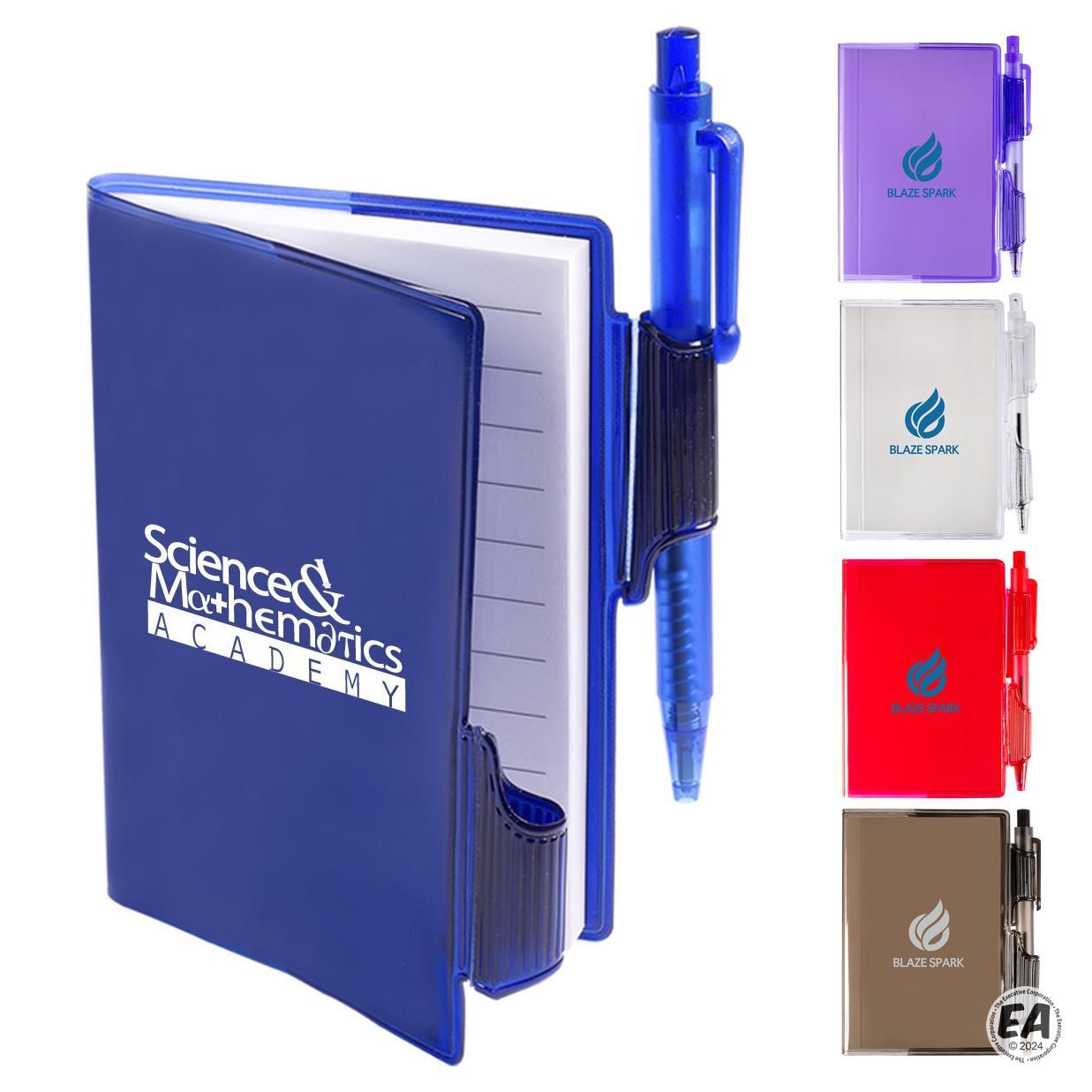Custom Clear-View Jotter with Pen | Customized Notebook Pen Combos ...