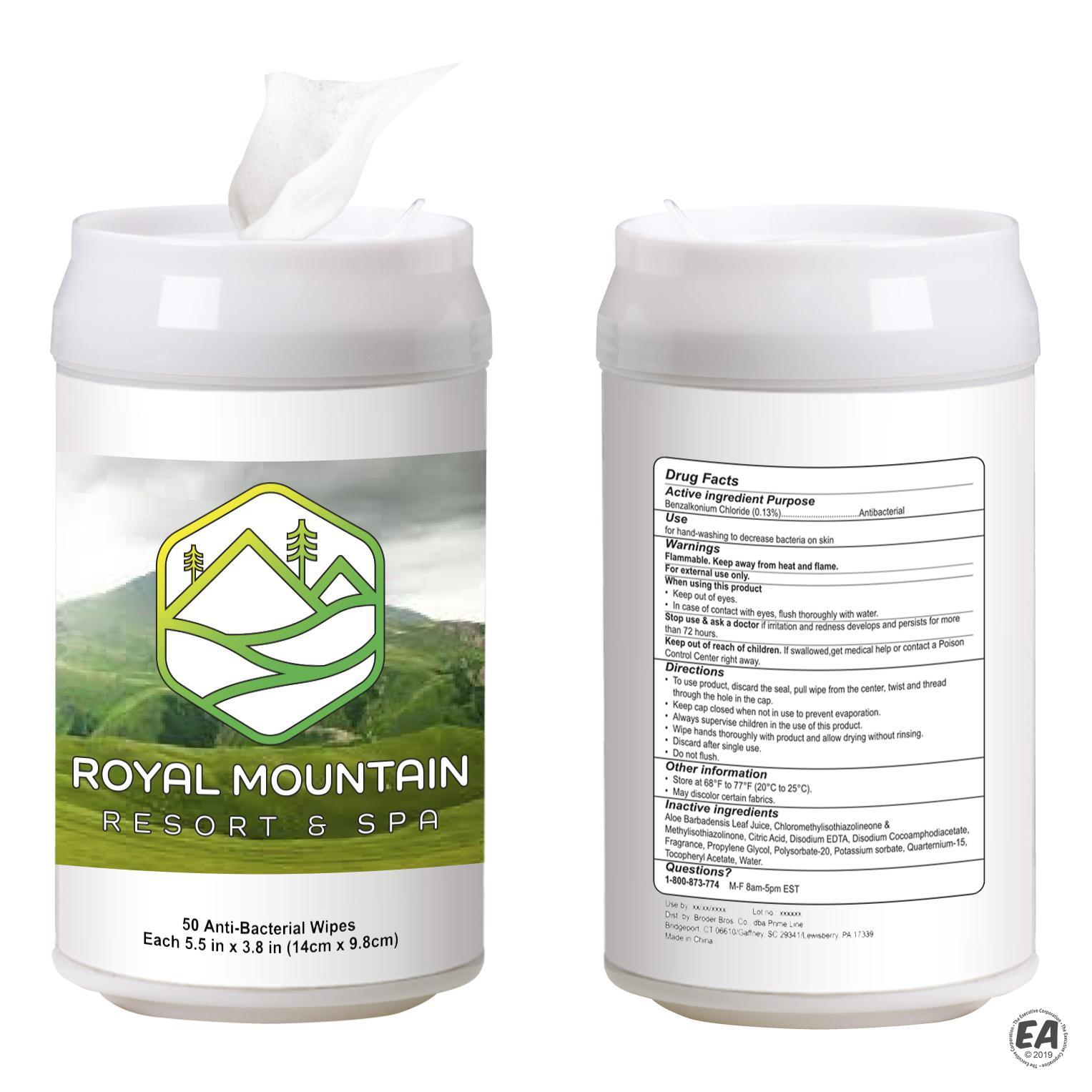 Customized Antibacterial Can-of-Wipes | Branded Antibacterial Wipes ...