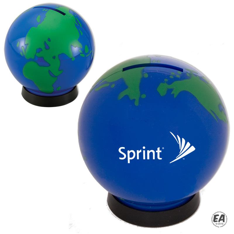 Custom Globe Coin Bank | Promotional Coin Banks | Branded Globe Coin ...