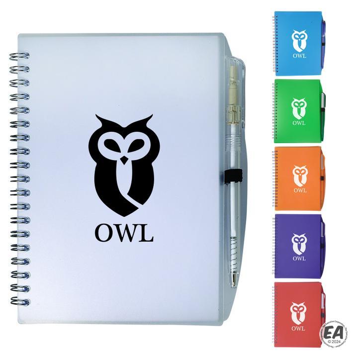 Custom 5x7 Spiral Notebook with Pen | Promotional Notebook Pen Combos ...
