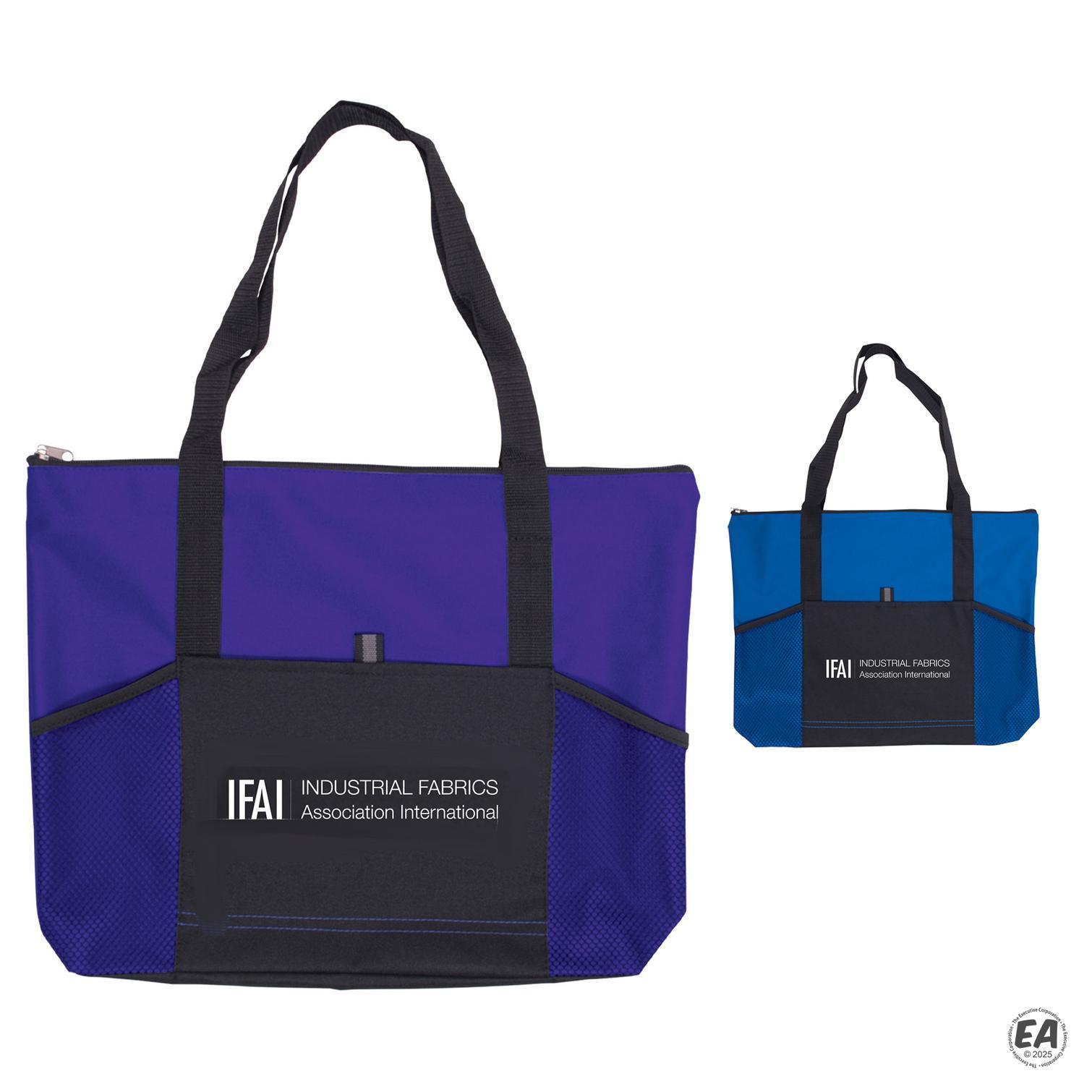 Customized 600D Polyester Jumbo Zippered Tradeshow Tote Bag ...