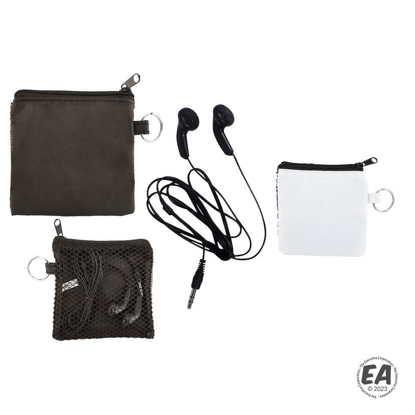 Branded Zip Pouch Ear Buds | Promotional Earbuds | Custom Zip Pouch Ear ...