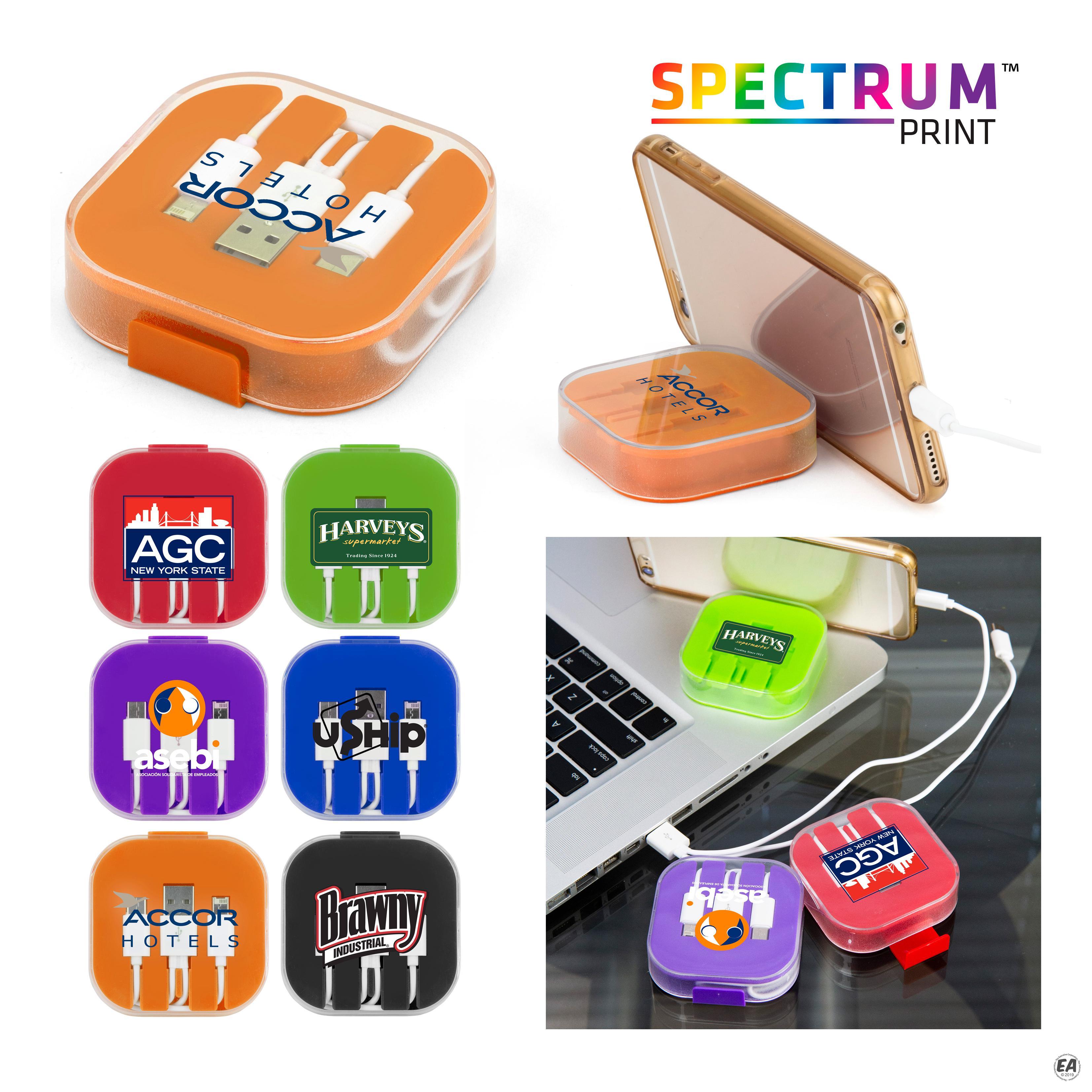 Promotional 3 Piece Charging Cable Set With Phone Holder | Customized ...