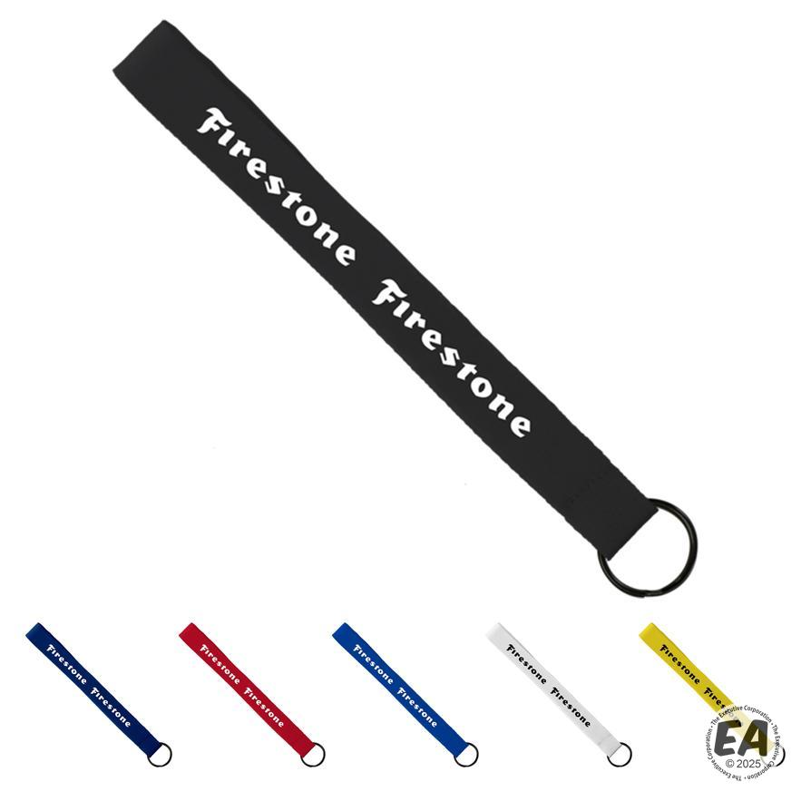 Promotional 3/4 Sewn Polyester Keychain with Metal Split-Ring ...