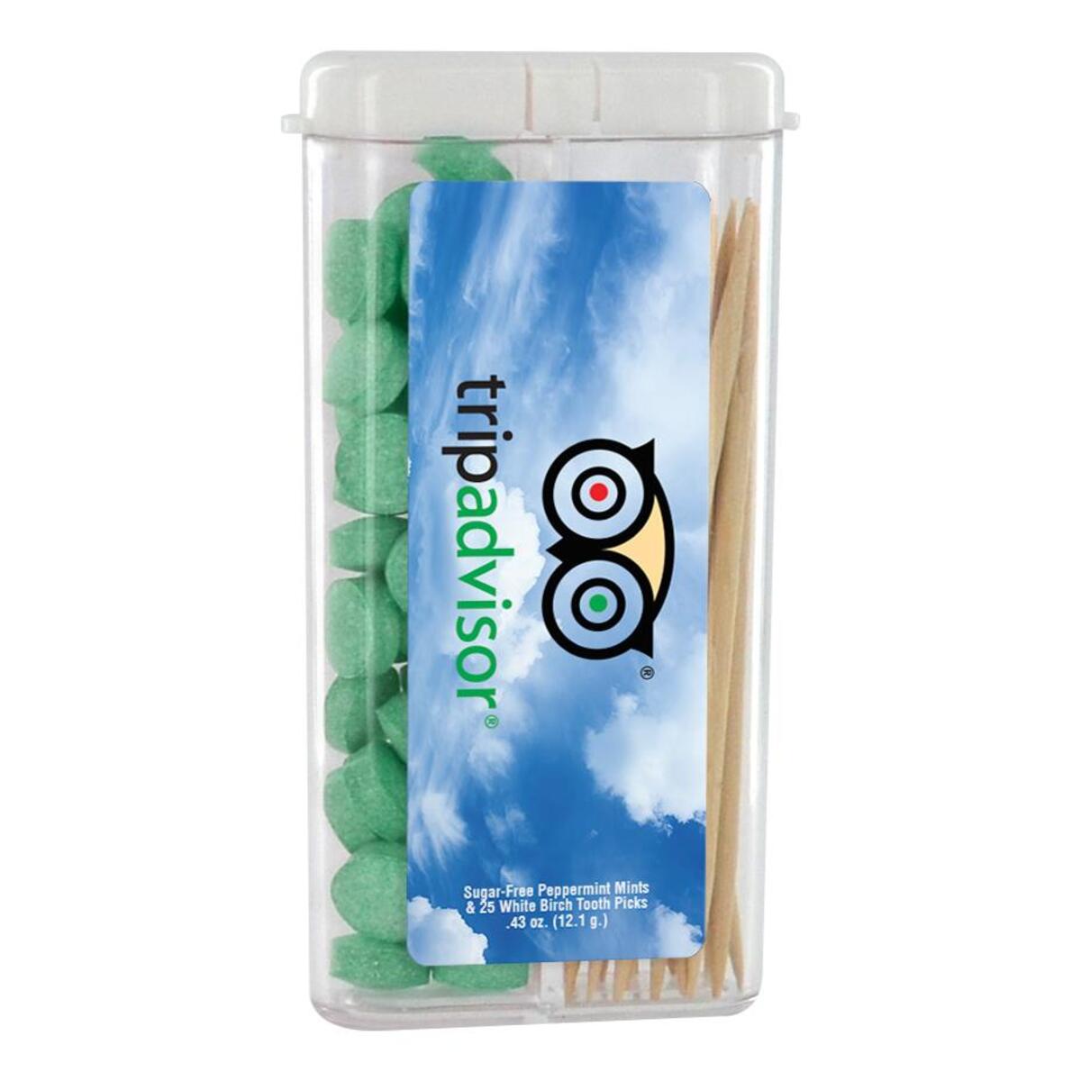 Promotional Rectangular Flip-Top Mints and Toothpicks | Customized ...