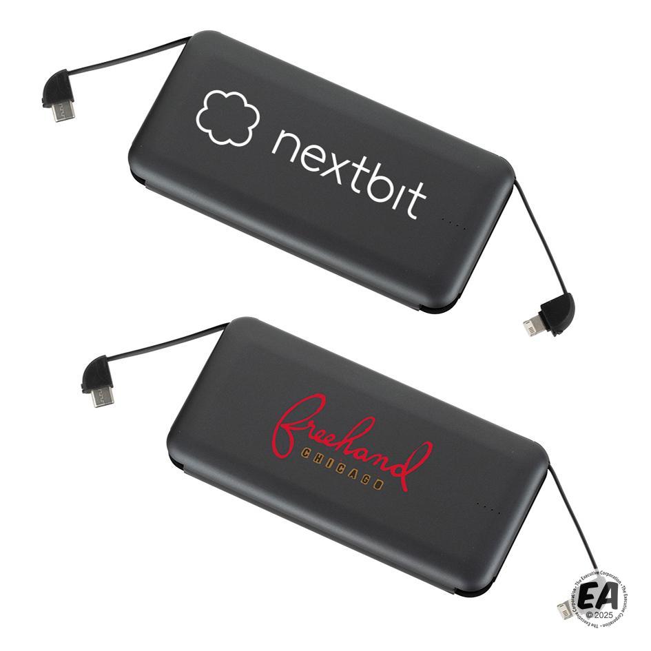 Customized Volt UL Listed 10000 mAh Built-in Cable Powerbank ...