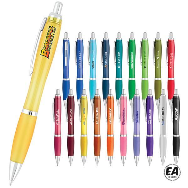 Promotional Translucent Curvaceous Ballpoint Pen | Customized Click ...