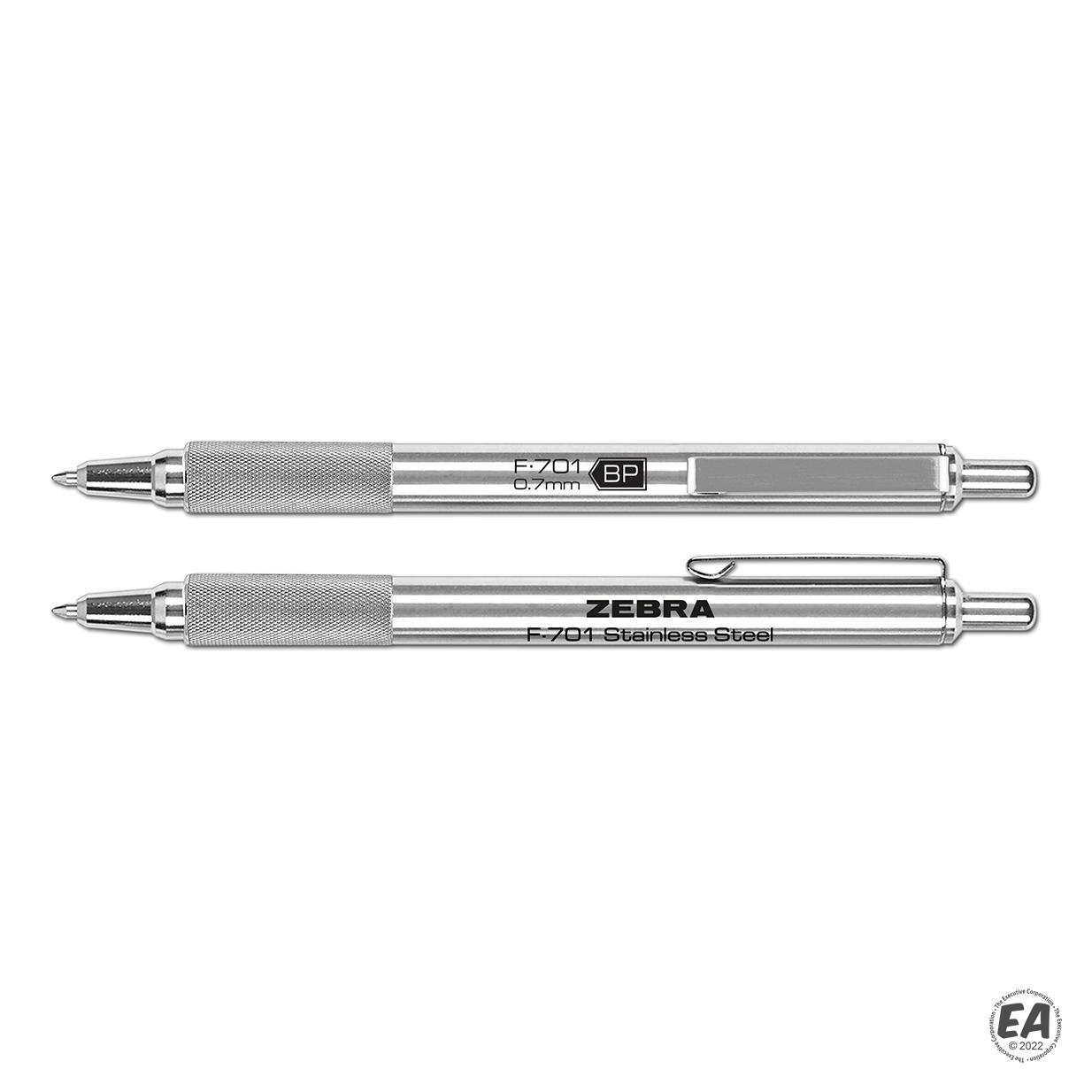 Customized Zebra F-701 Stainless Steel Retractable Ball Point Pen ...