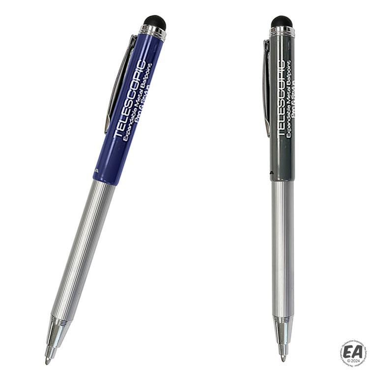 Promotional Zebra Telescopic Expandable Metal Ball Point Pen & Stylus ...