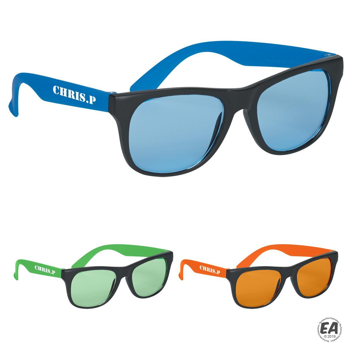 Customized Tinted Lenses Rubberized Sunglasses | Promotional Sunglasses ...