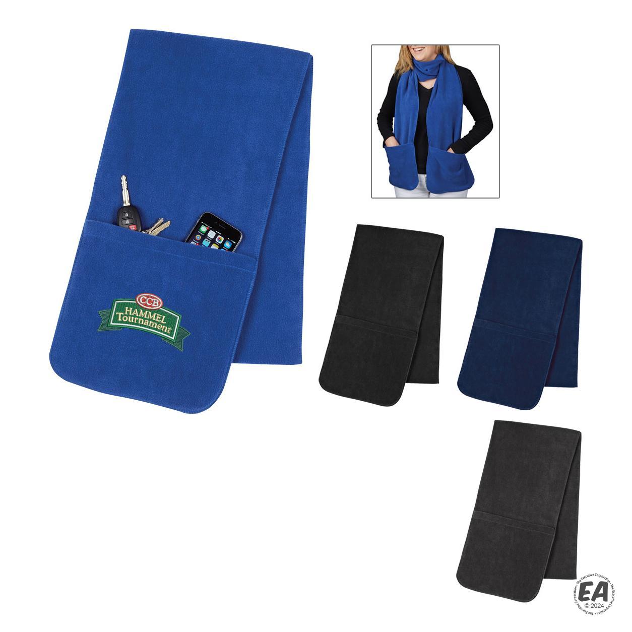 Branded Fleece Scarf With Pockets | Promotional Scarves | Customized ...