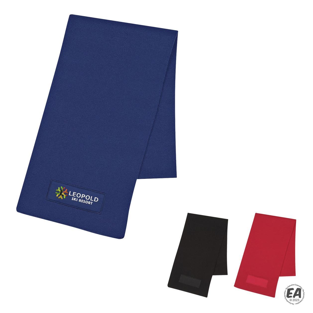 Promotional Knit Scarf With Patch | Customized Scarves | Custom Knit ...