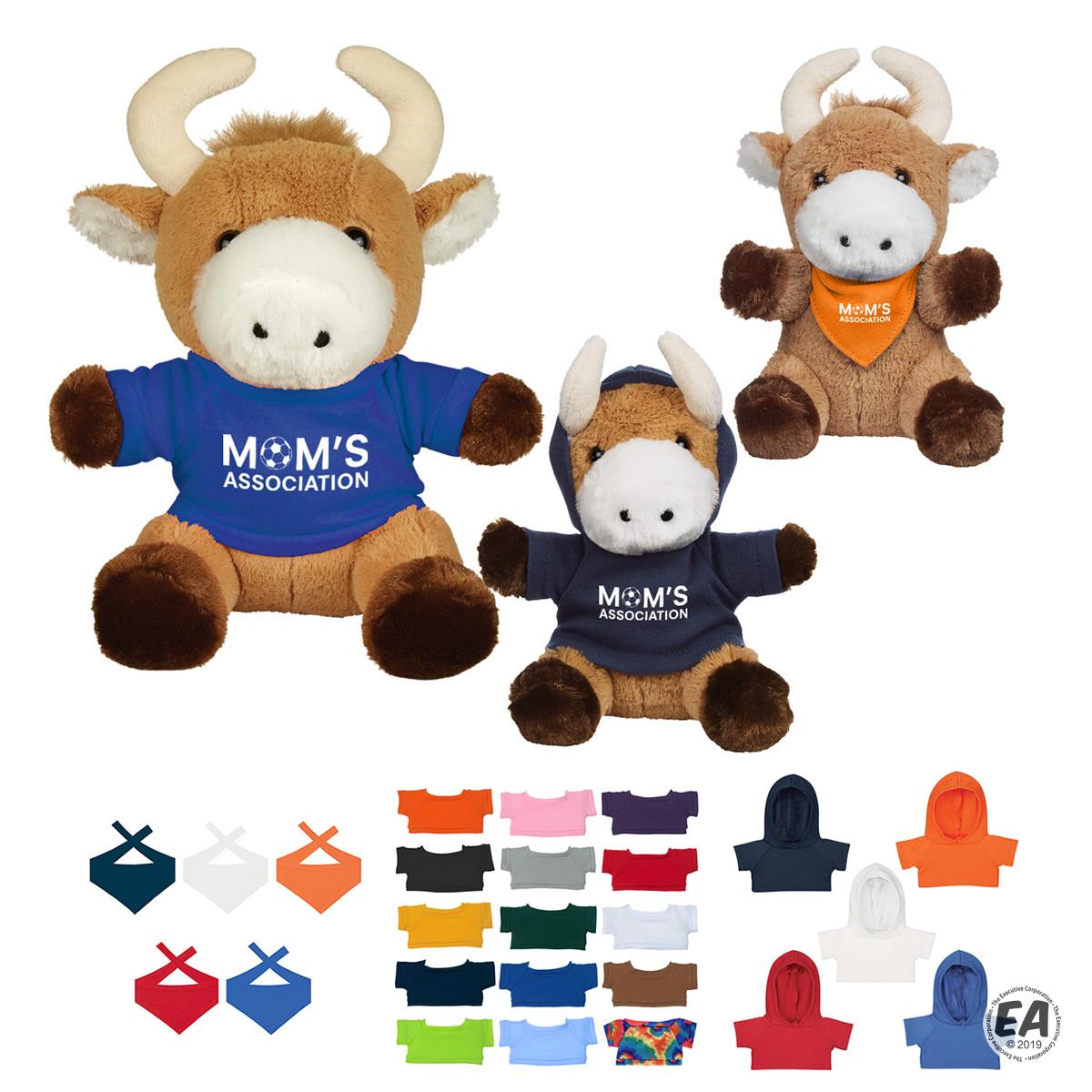 Customized 6-inch Brave Bull Stuffed Animal | Promotional Stuffed ...