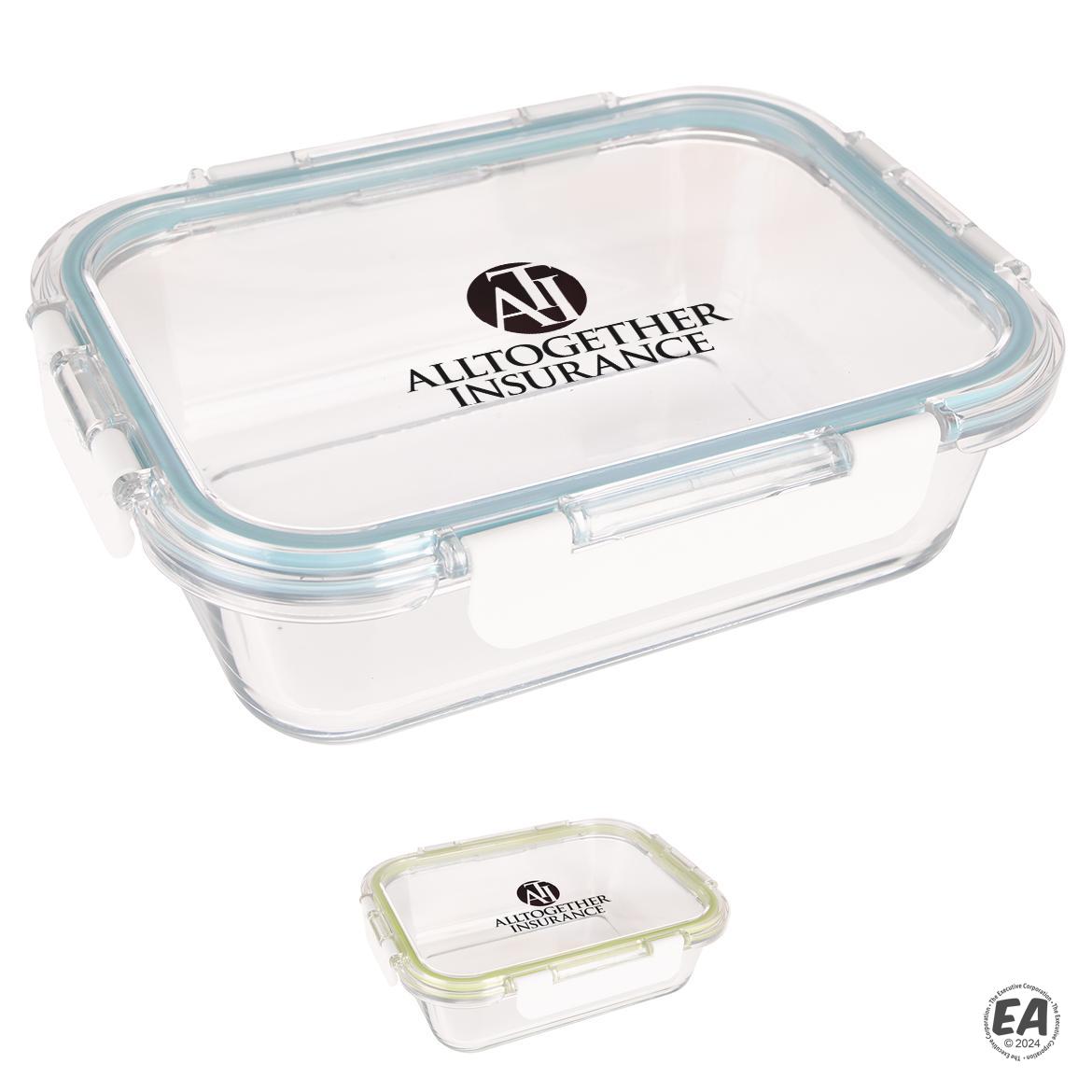 Custom Fresh Prep Square Glass Food Container | Promotional Food ...