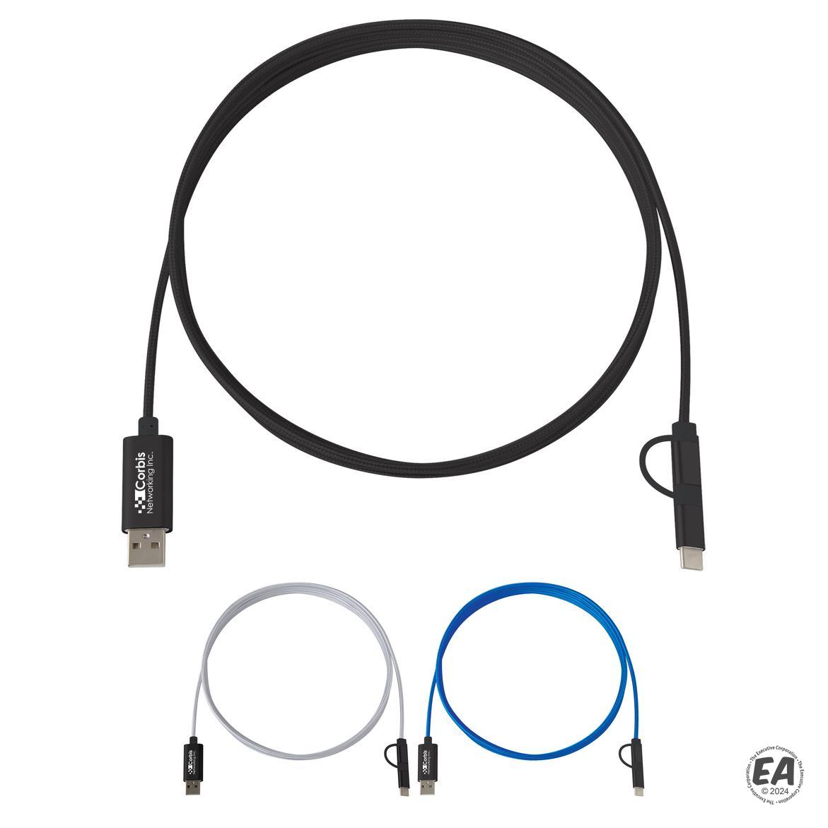 Customized 3-In-1 10 Ft. Braided Charging Cable | Custom Charging ...