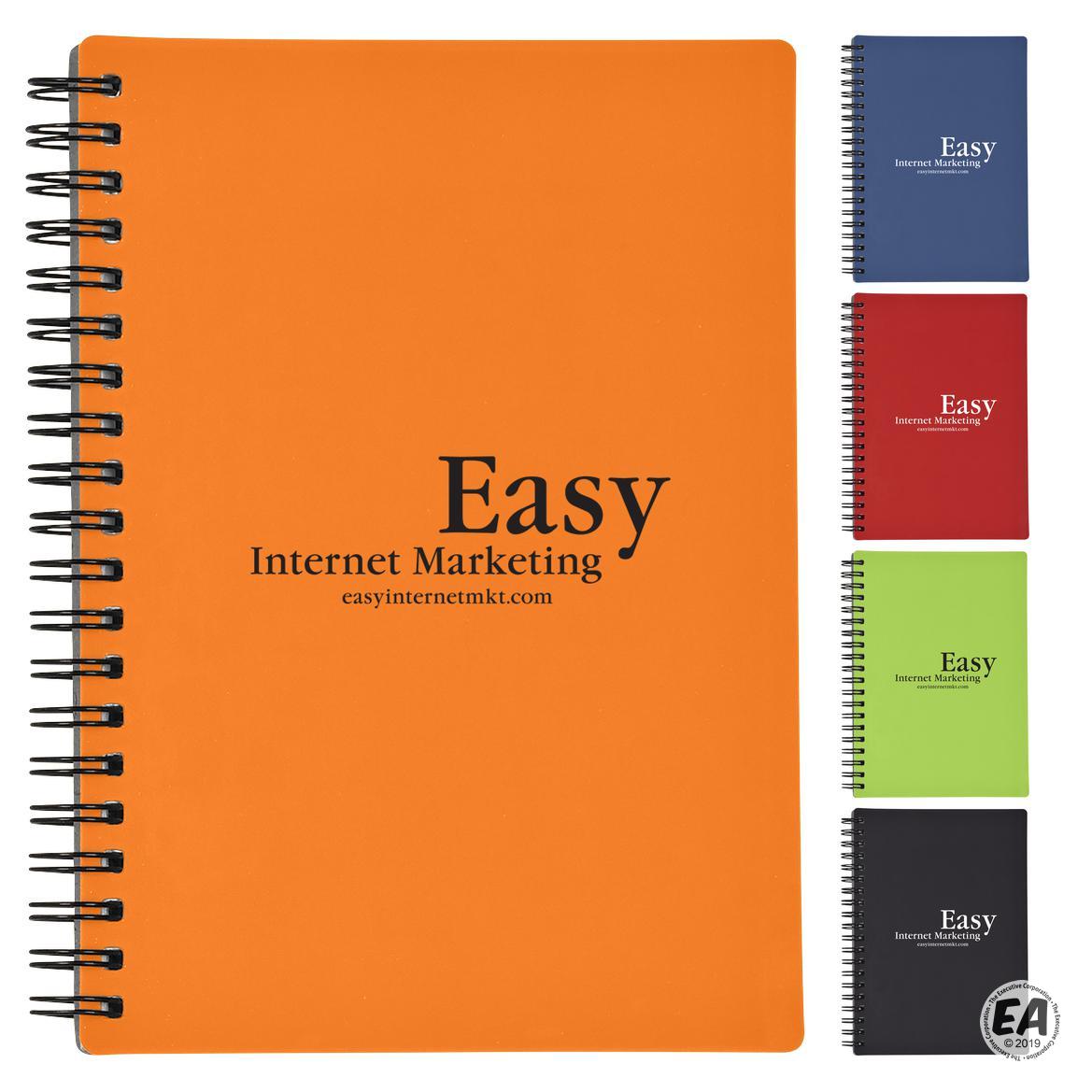 Promotional 5x7 Rubbery Spiral Notebook | Customized Notebooks | Custom ...