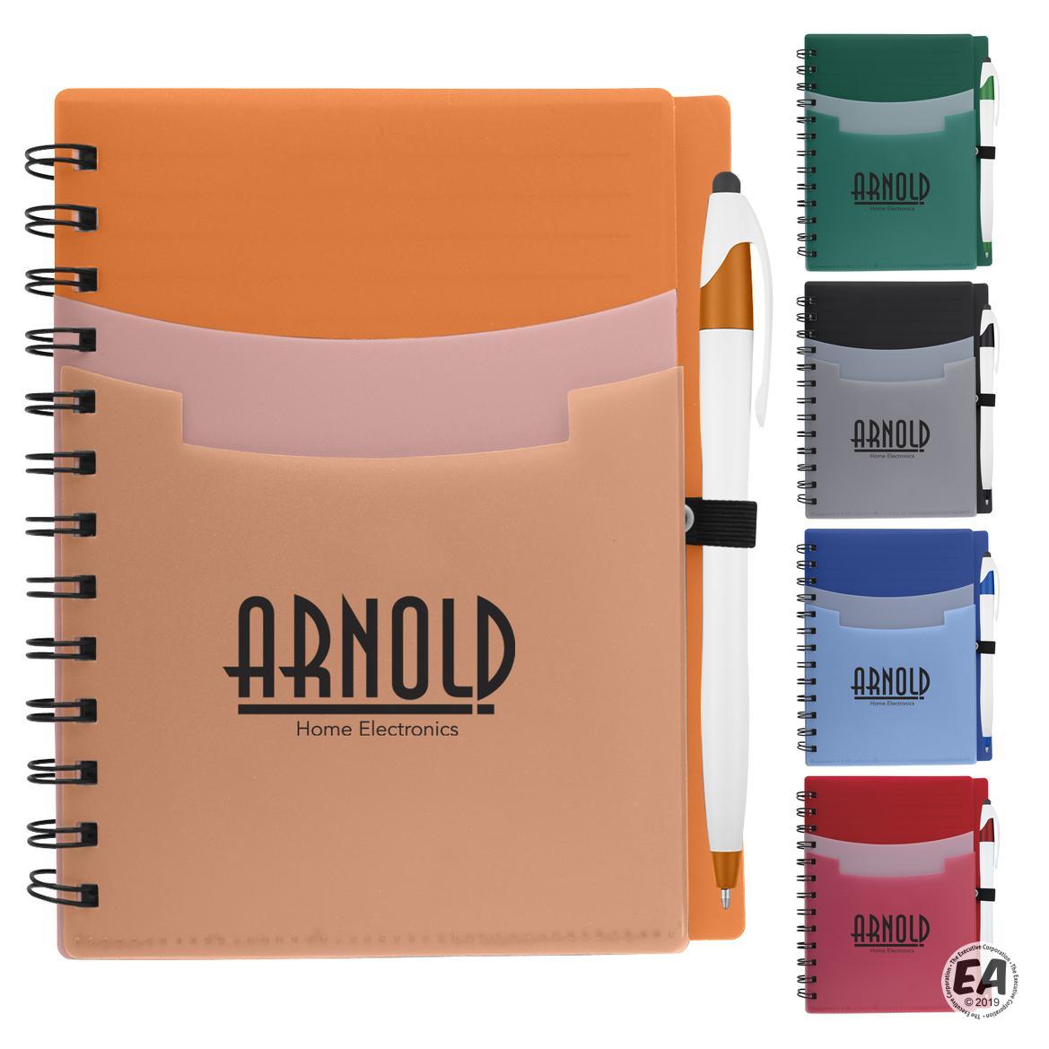 Customized Tri-Pocket 5x7 Notebook Pen | Promotional Notebook Pen ...