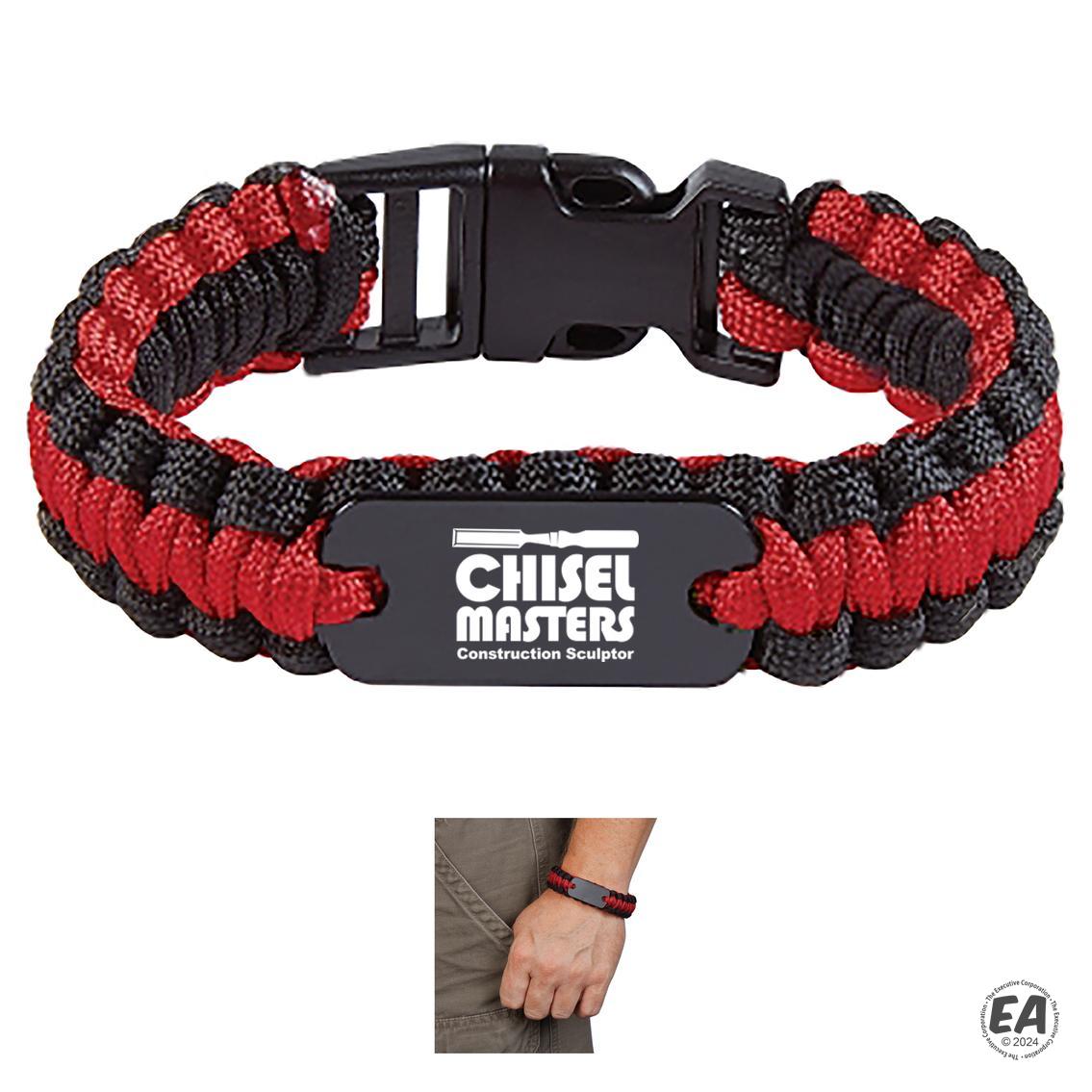 Customized Paracord Bracelet with Metal Plate | Promotional Paracord ...