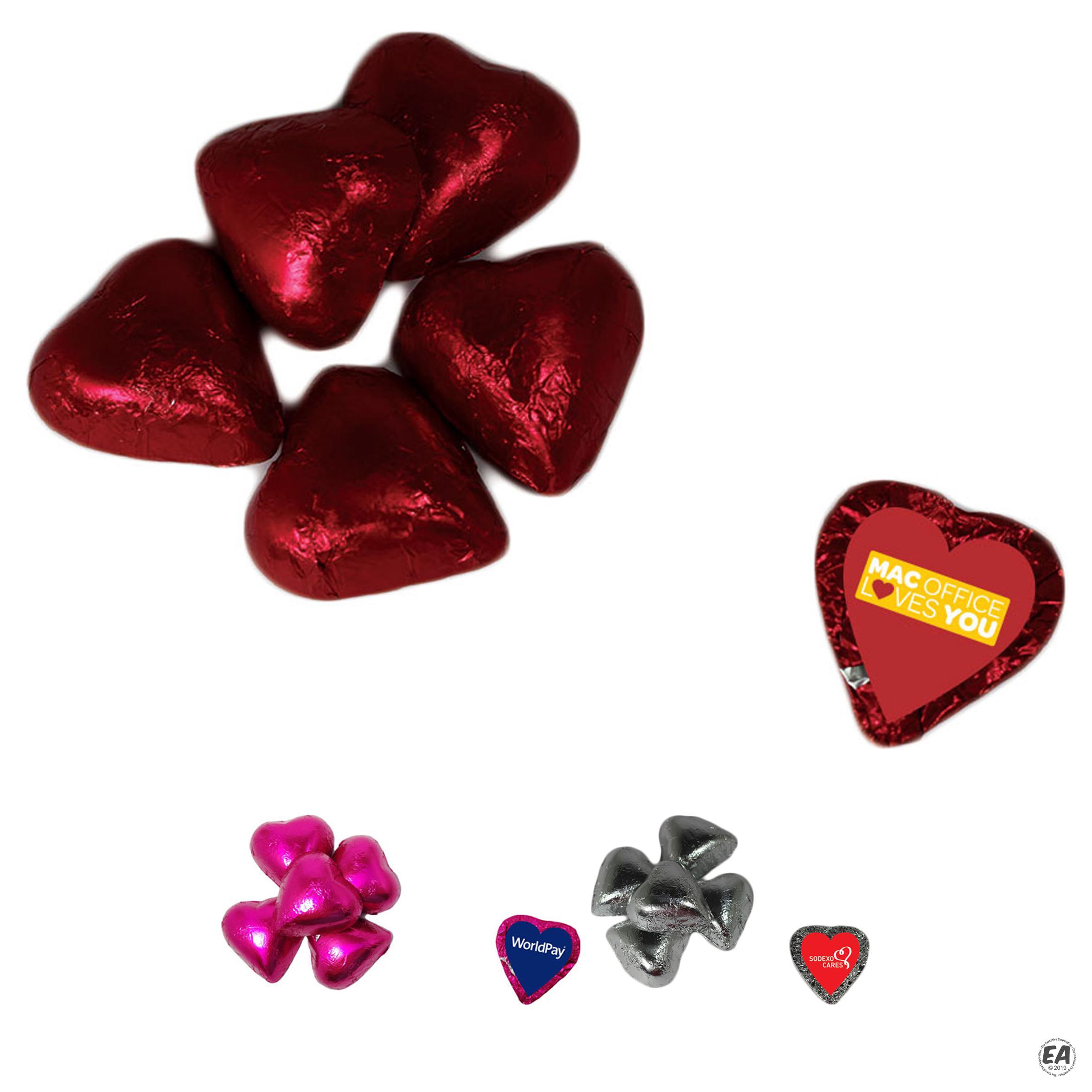 Promotional Individually Wrapped Chocolate Hearts | Customized Foiled ...