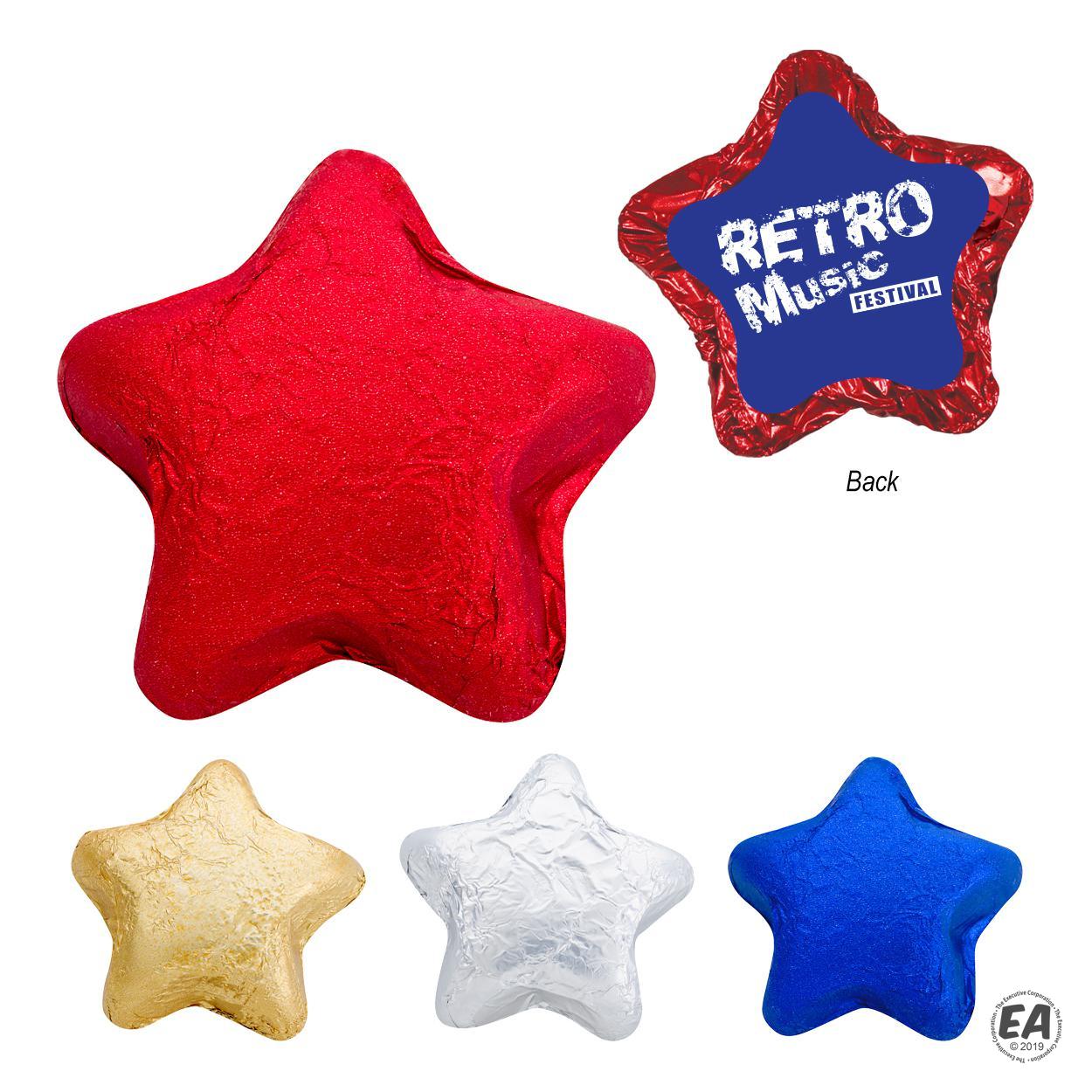 Customized Individually Wrapped Chocolate Stars | Branded Foiled ...