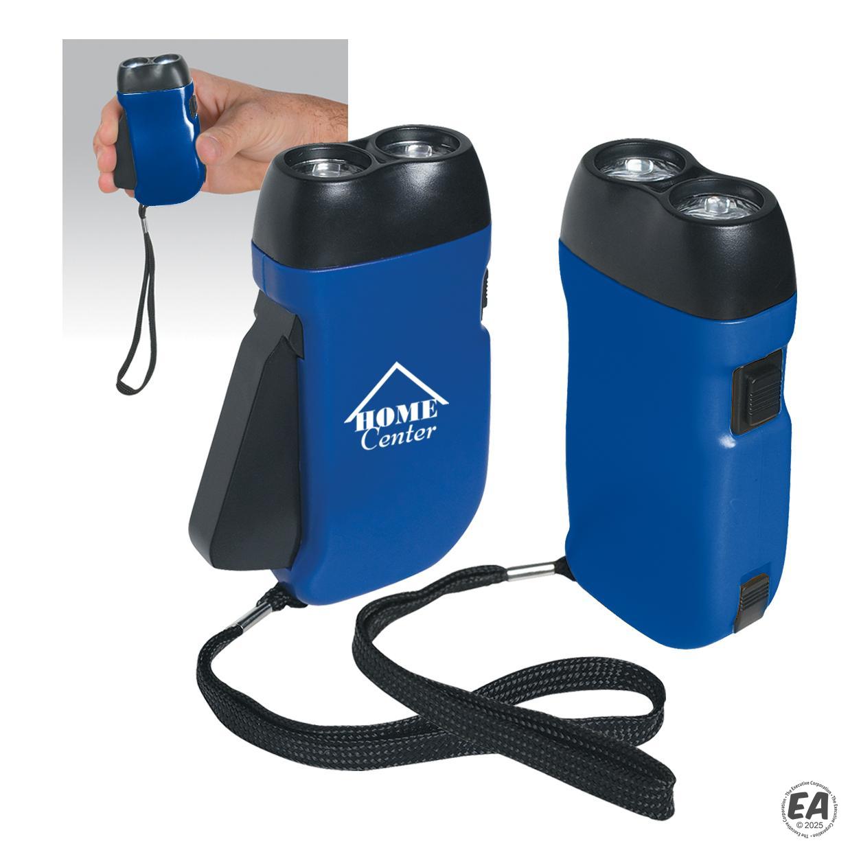 Promotional Hand Squeeze Flashlight with Wrist Band | Custom LED ...