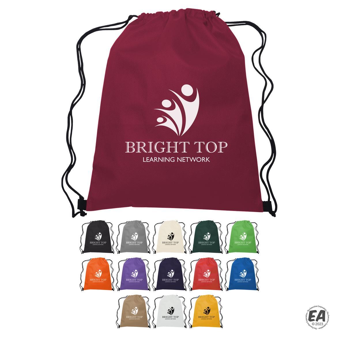 Customized Non-Woven Hit Sports Drawstring Backpack 13x16 | Promotional ...