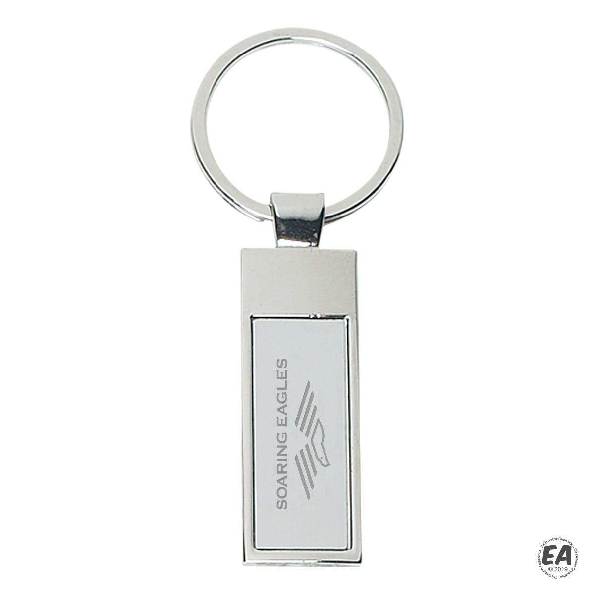 Promotional Rectangle Silver Key Chain | Branded Key Tags | Customized ...