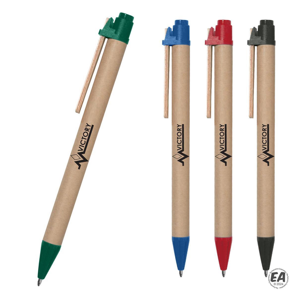 Customized Eco-friendly Wooden Clip Retractable Pen | Promotional Click ...
