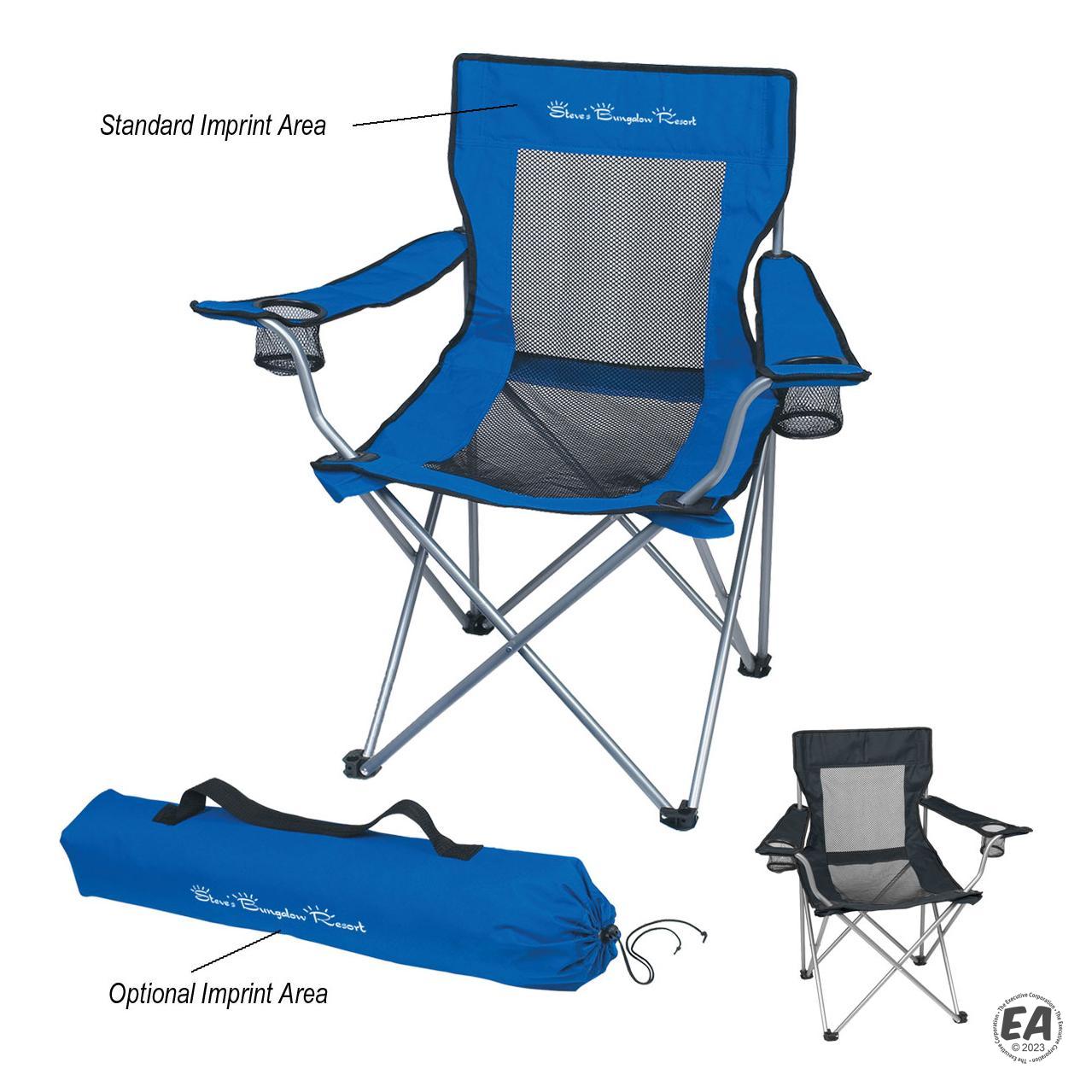 Customized Mesh Folding Chair with Carrying Bag | Promotional Folding ...