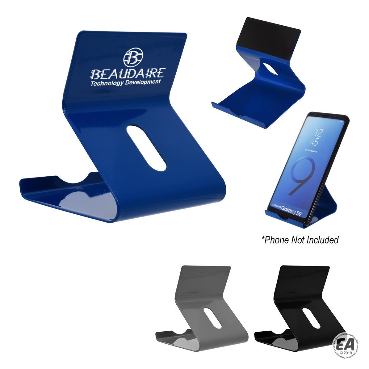 Customized Cold Steel Plate Phone Stand | Promotional Cell Phone Desk ...
