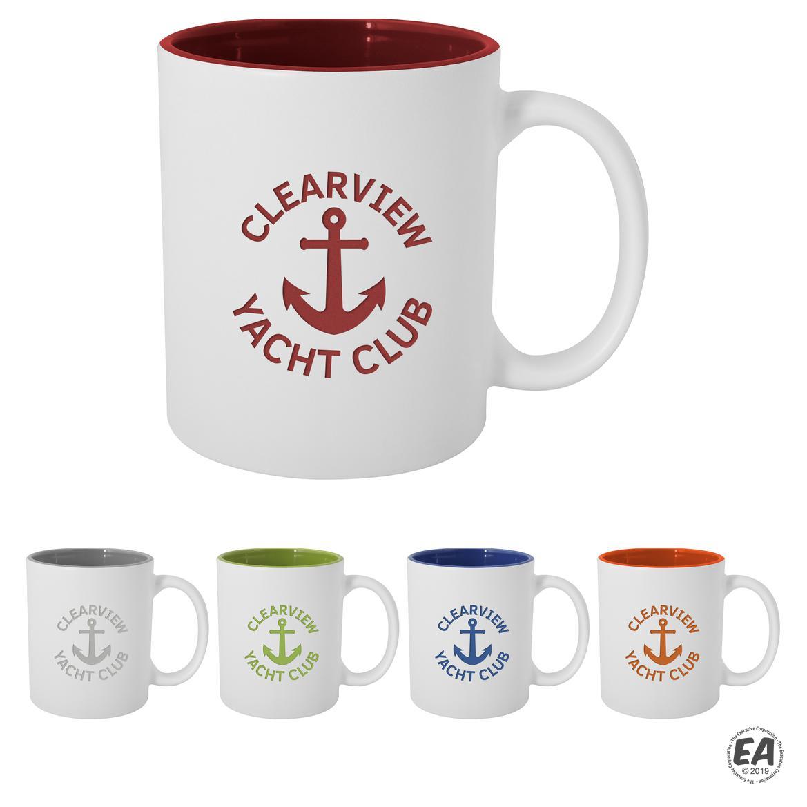 Branded 11 oz. Pop Of Color Engraved Mug | Customized Coffee Mugs ...