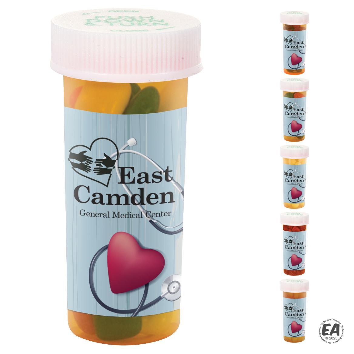 Customized Mini Pill Bottle with Candy Filler | Promotional Pill Cases ...