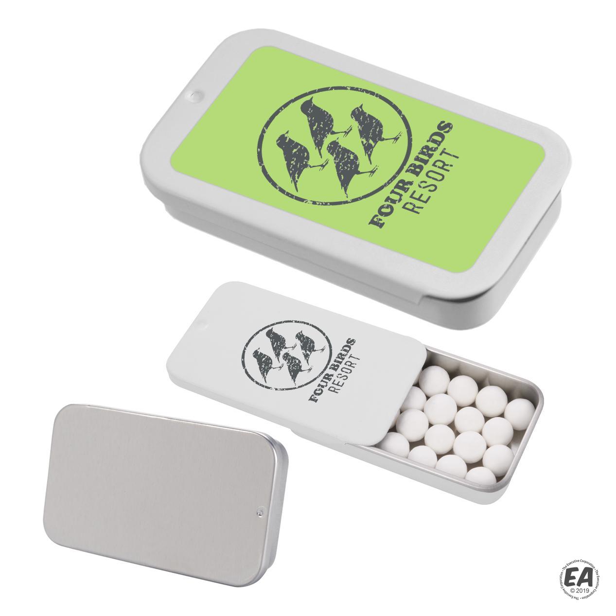 Customized Signature Peppermints In Slider Tin | Branded Mints | Custom ...