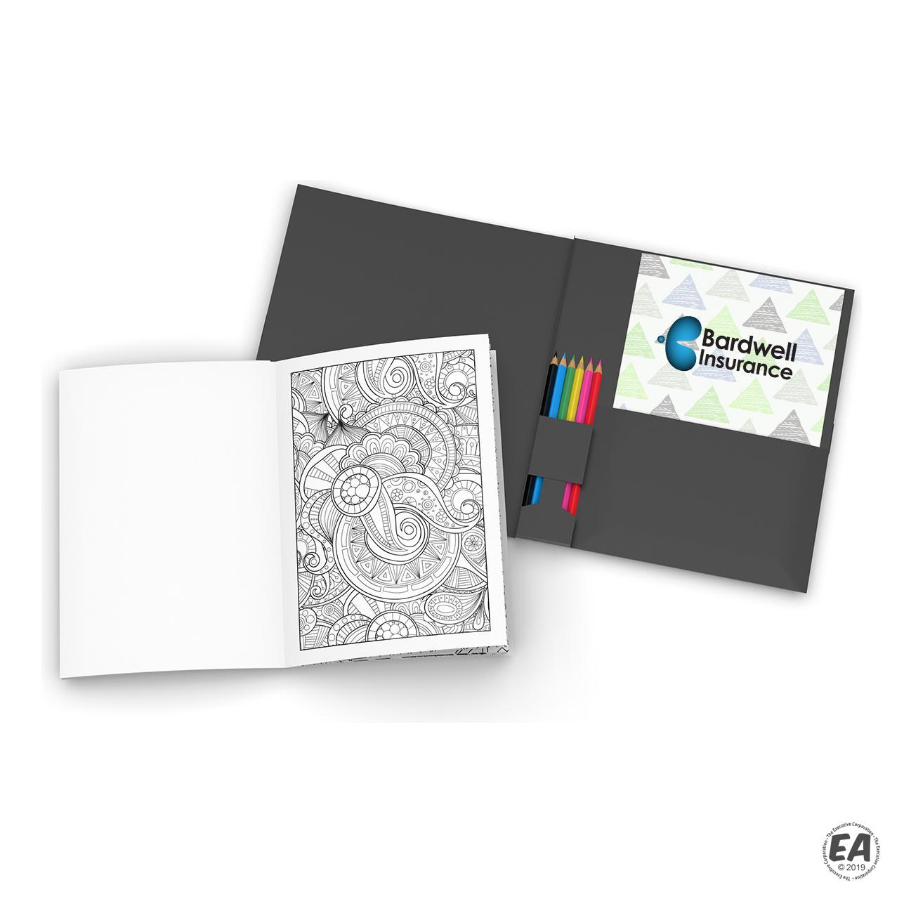 Customized Powerstick Kolorkit Adult Coloring Book Set | Branded ...