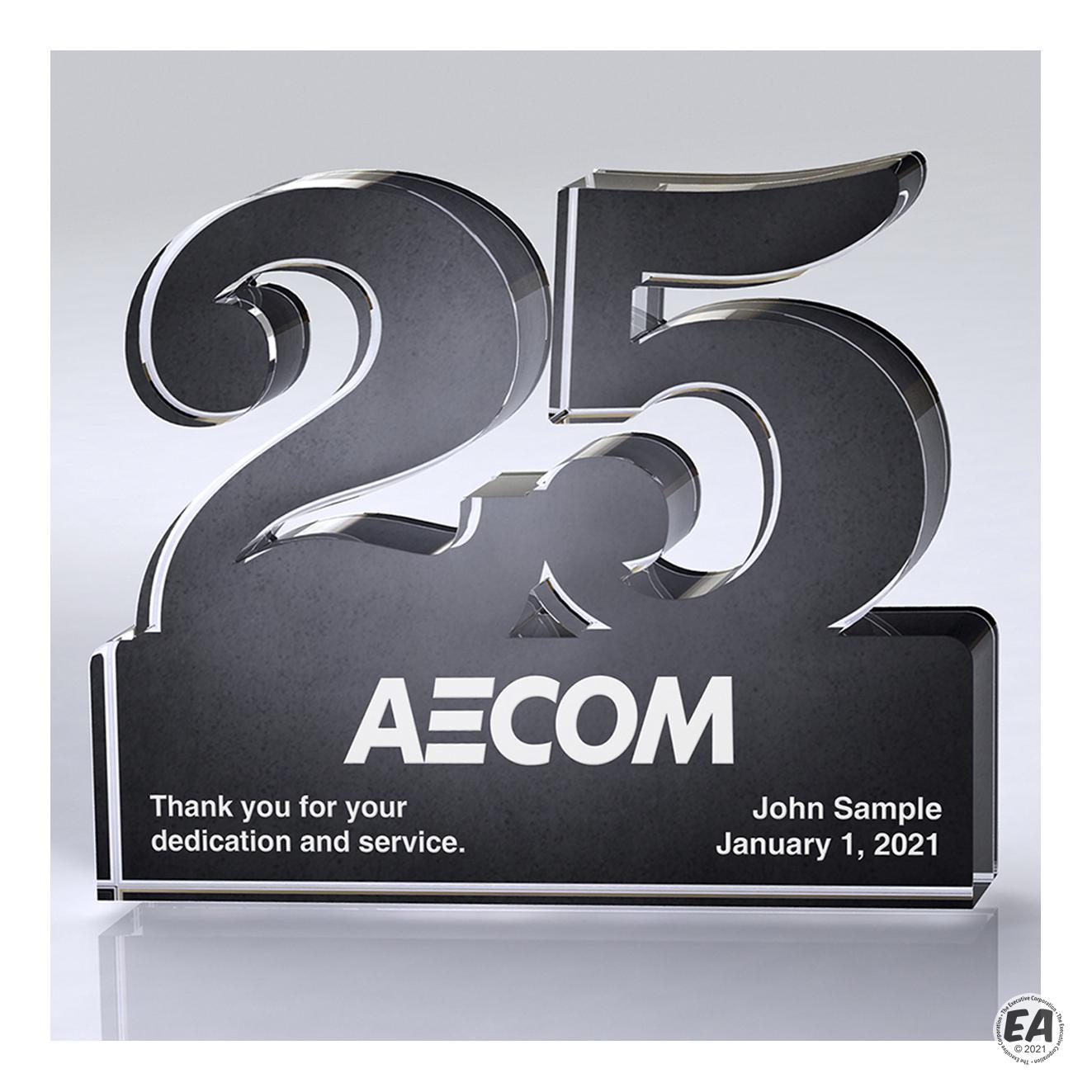 Promotional Freestanding 25 Year Anniversary Award | Customized Desktop ...
