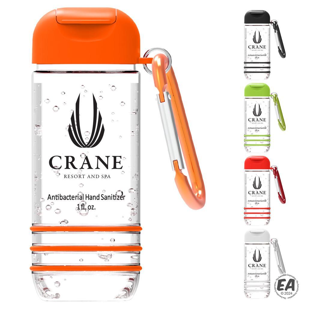 Customized Color Burst 1 oz. Hand Sanitizer with Carabiner ...