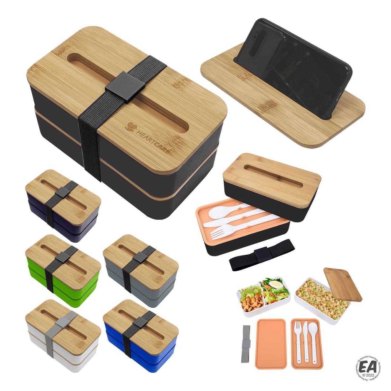 Customized Stackable Bento Box With Phone Stand | Promotional Food ...