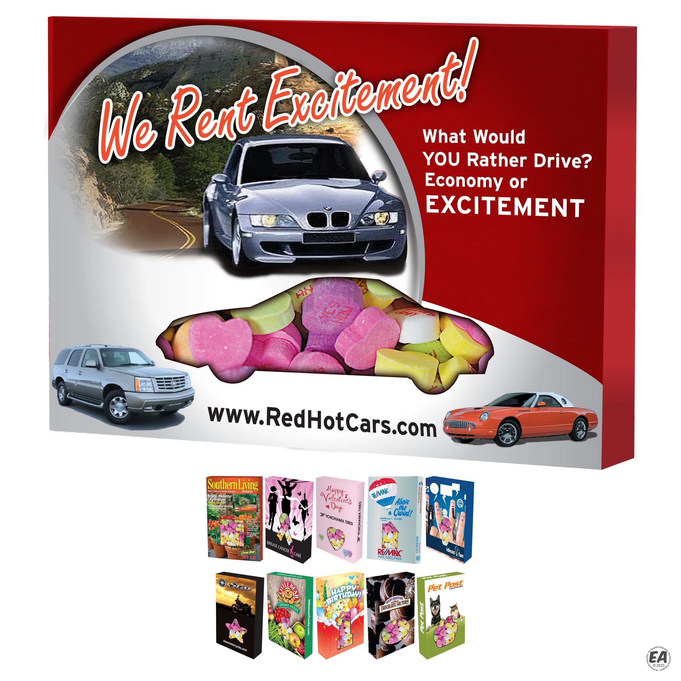 Promotional Custom Die Cut Candy Box with Conversation Hearts | Branded ...