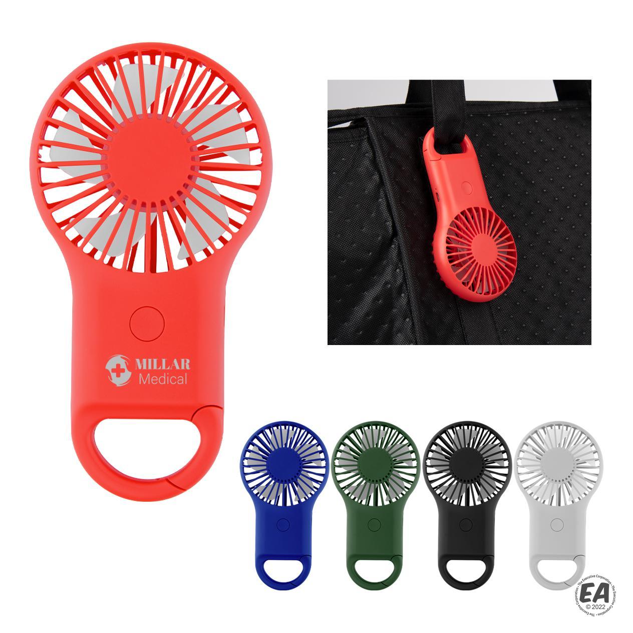 Promotional Rechargeable Handheld Fan With Carabiner | Customized ...