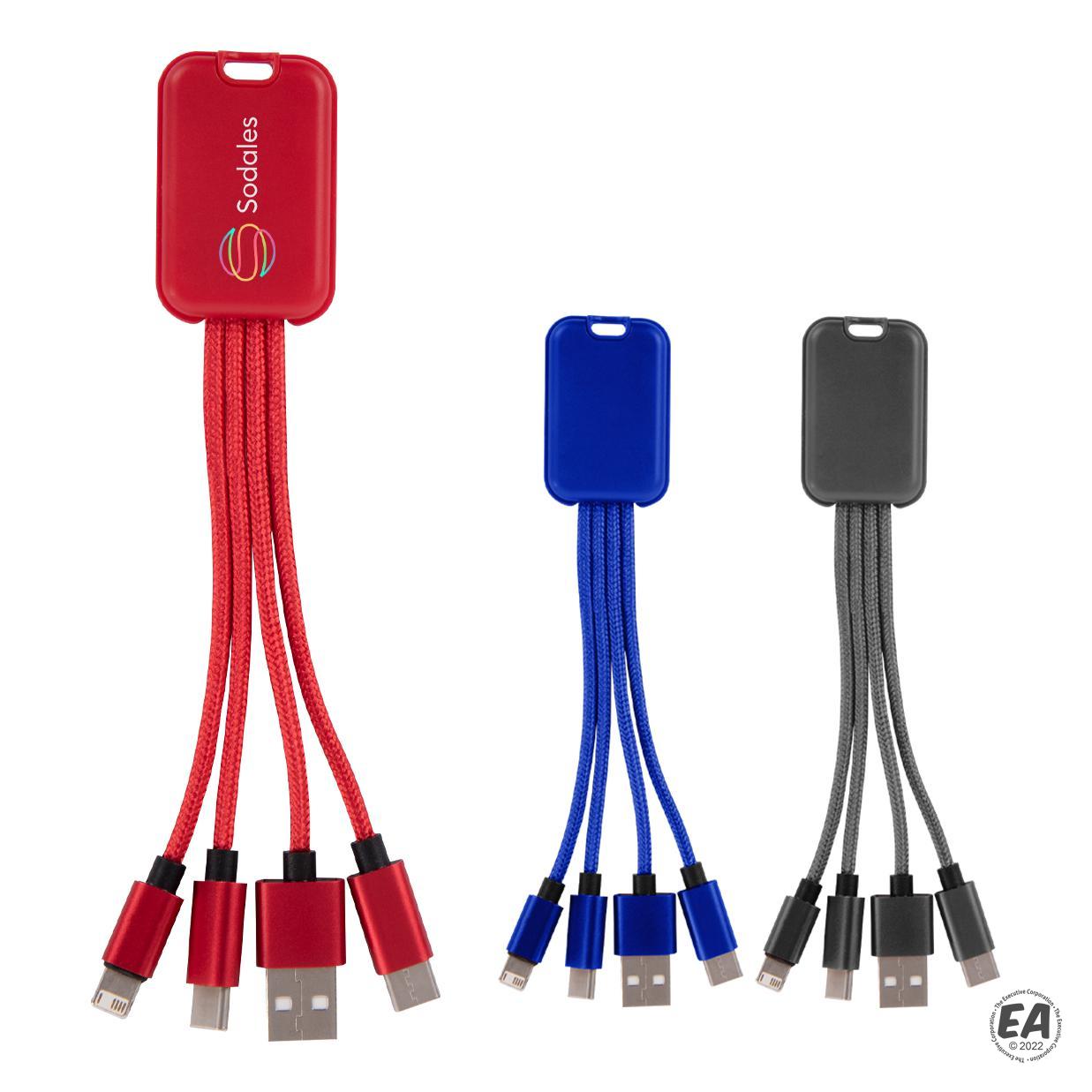 Branded 4-In-1 Aluminum Charging Buddy | Promotional Charging Cables ...