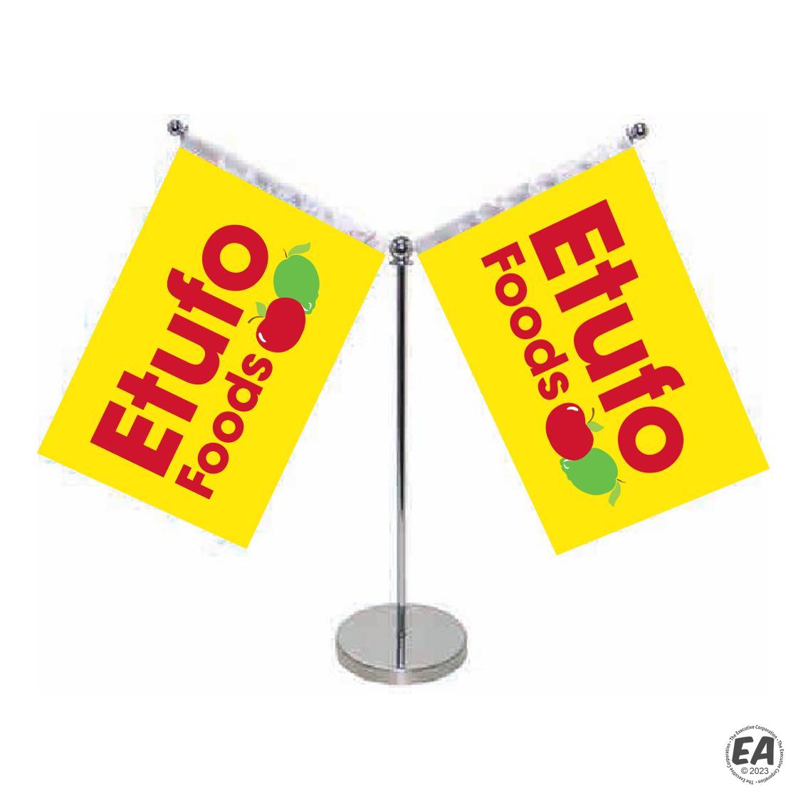 Customized 8 Double Angled Table Top Flag | Promotional Color Flags ...