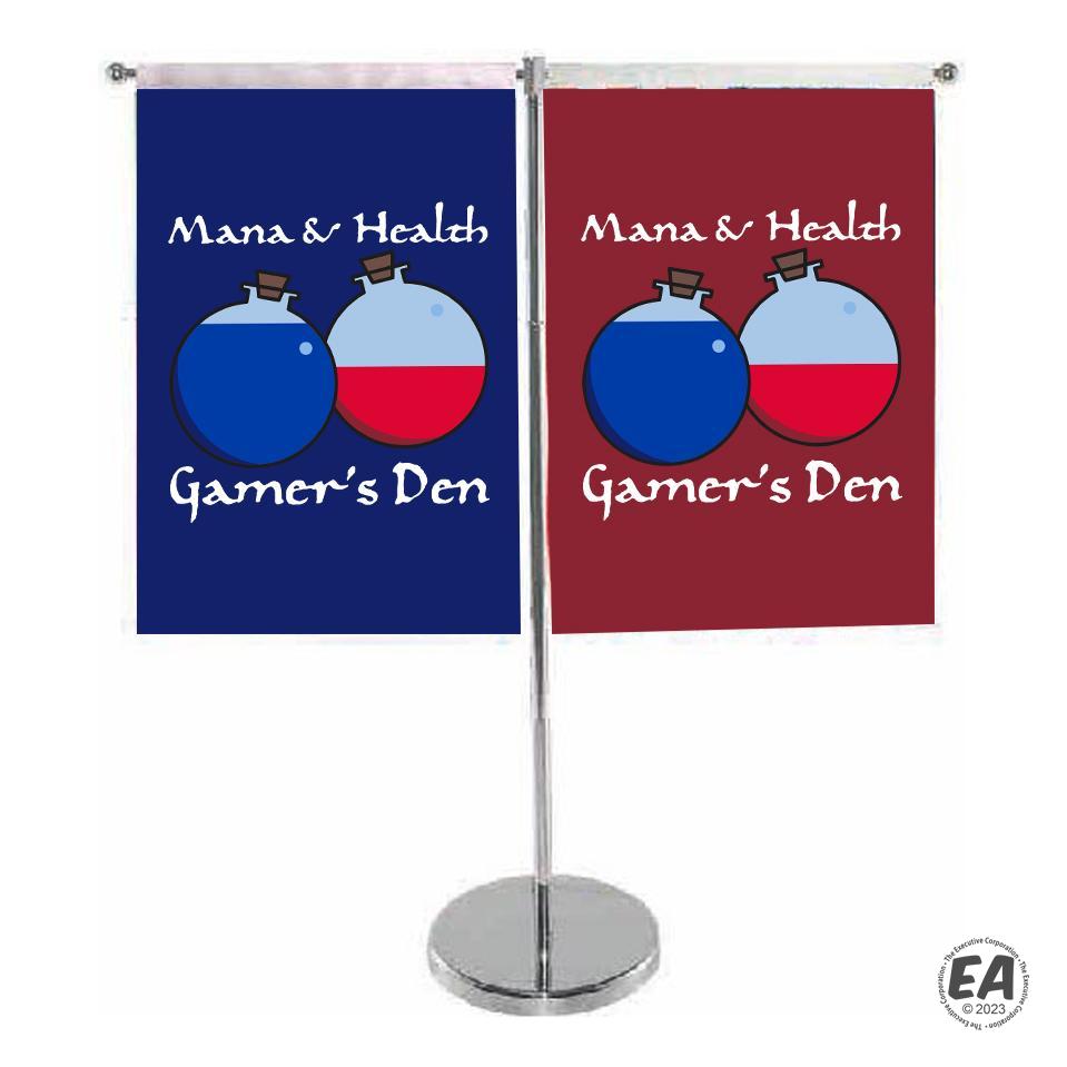 Promotional Double Vertical Style Table Top Flag (Adjustable Height ...